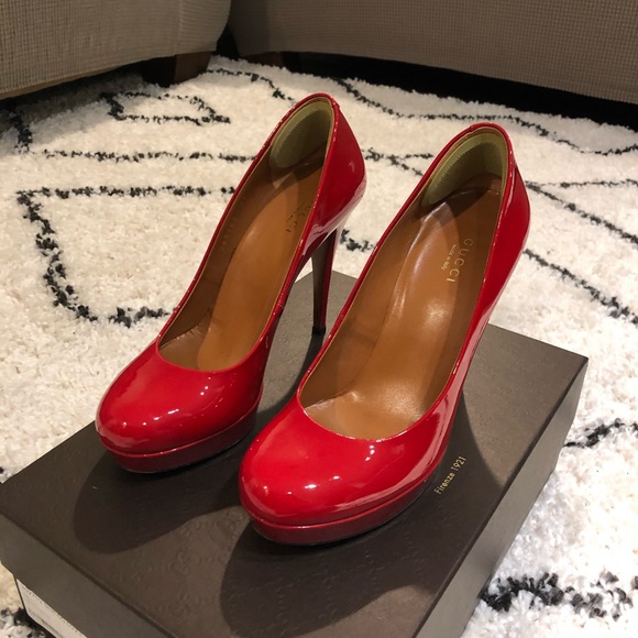 Gucci | Shoes | Gucci Red Vernice Crystal Tabasco Platform | Poshmark